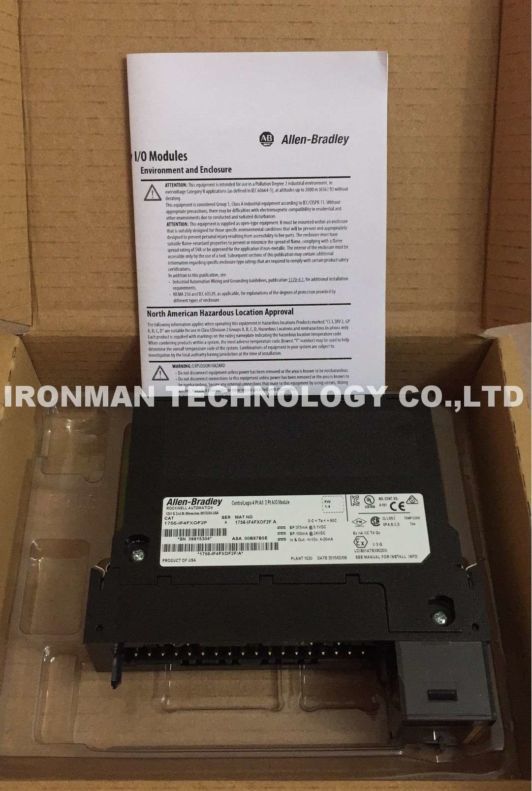 1756-IF4FXOF2F 알렌 브레들리 PLC 아날로그 입력/출력 단위 Ser A F/W REV 1.4